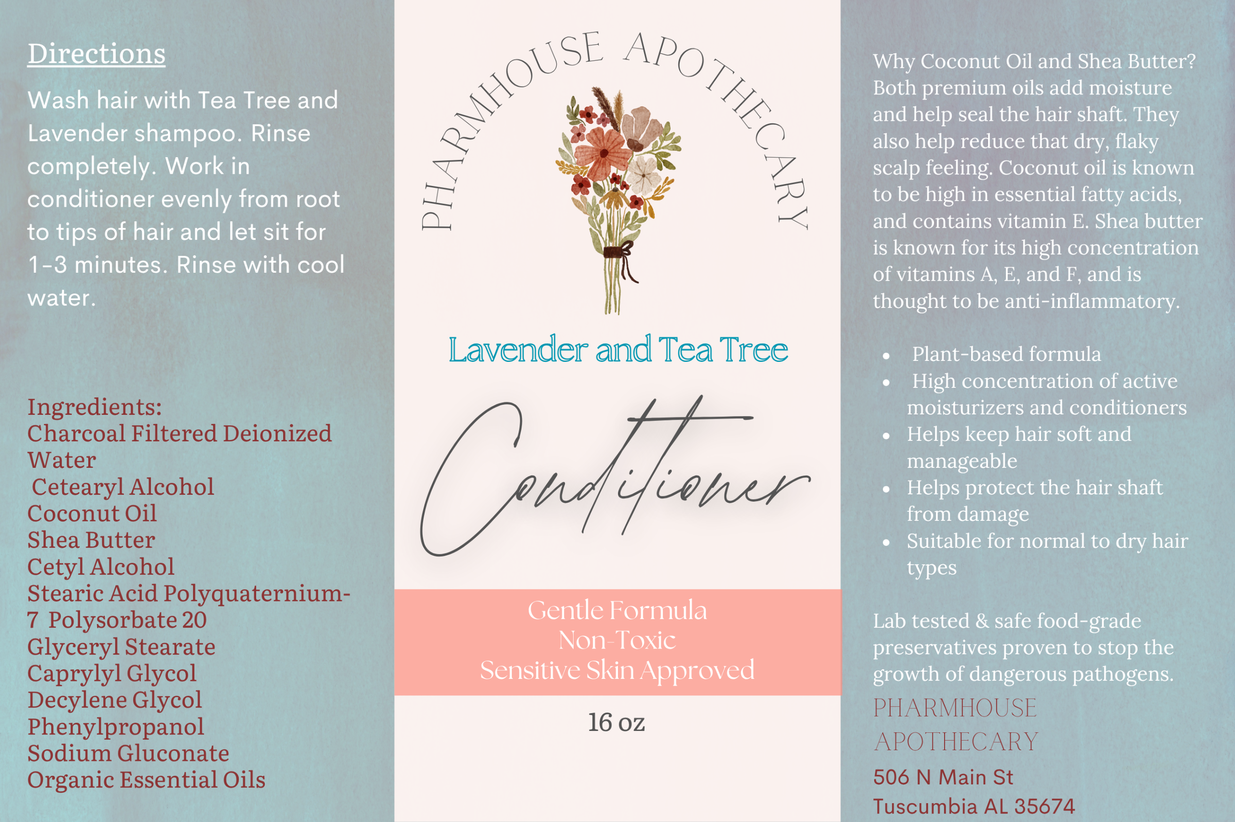 Shampoo and Conditioner All-Natural Lavender and Tea Tree | Pharmhouse FM