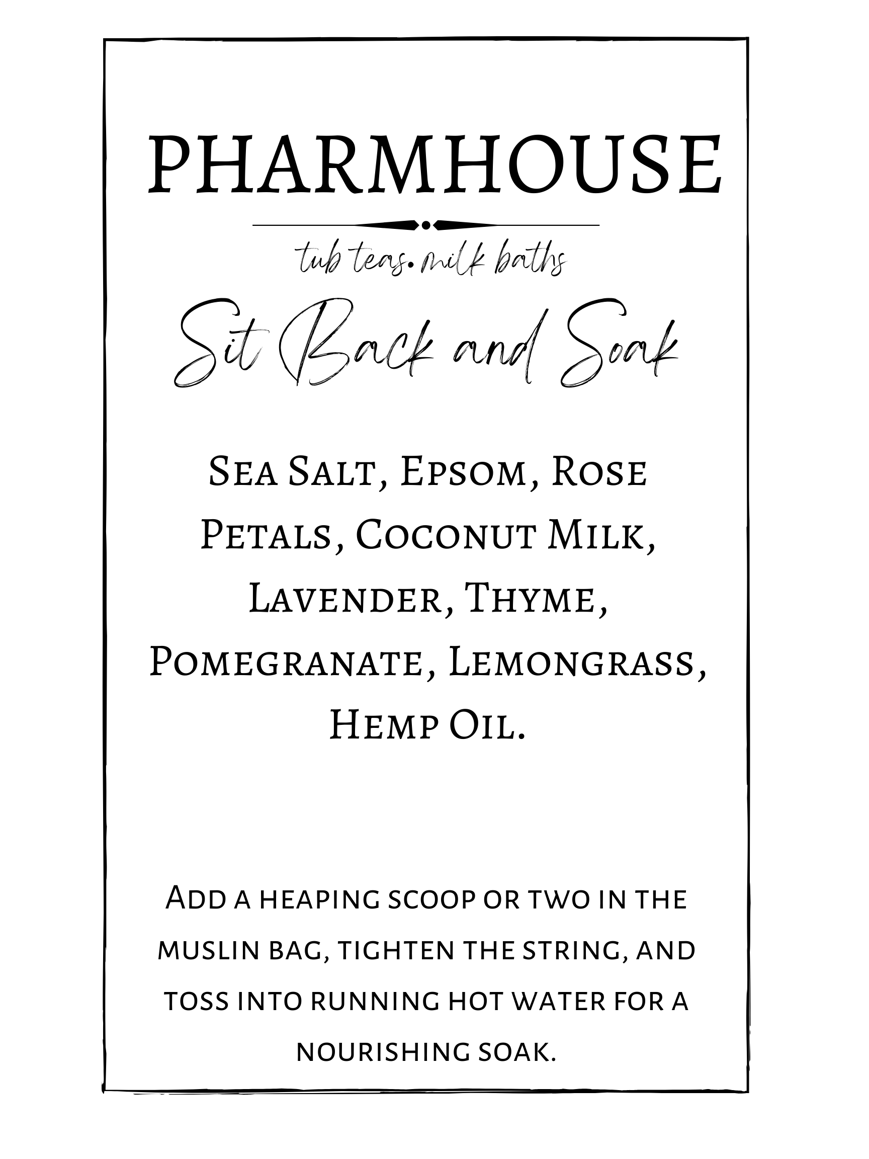 Tub Tea-Herbal Bath Soaks | Pharmhouse FM